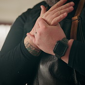 Joint pain, care and hands of man in home with arthritis, physio ...