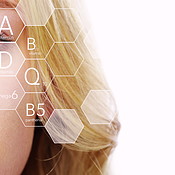 Skincare, overlay and half face of woman in studio with beauty, natural ...