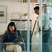 Woman, document and ready in waiting room for interview process, job ...