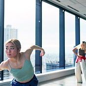 Japanese women, energy and contemporary dance in class with practice ...