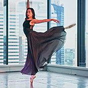 Woman, ballet and dancing in studio with talent, elegance or audition ...