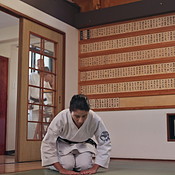 Respect, woman or bow in dojo for karate for respect, karate practice ...