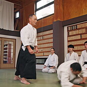 Master, students and martial arts in dojo for karate, kung fu and ...