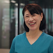 Japanese, woman and face of nurse for healthcare, medical service and ...