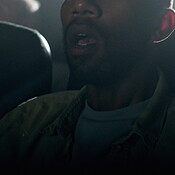 Man, cinema or horror with shock for scary movie, thriller or flashing ...