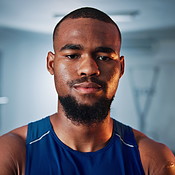 Serious, bodybuilder and portrait of black man in gym with confidence ...