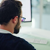 Man, doctor and writing notes in office for medical report, record ...